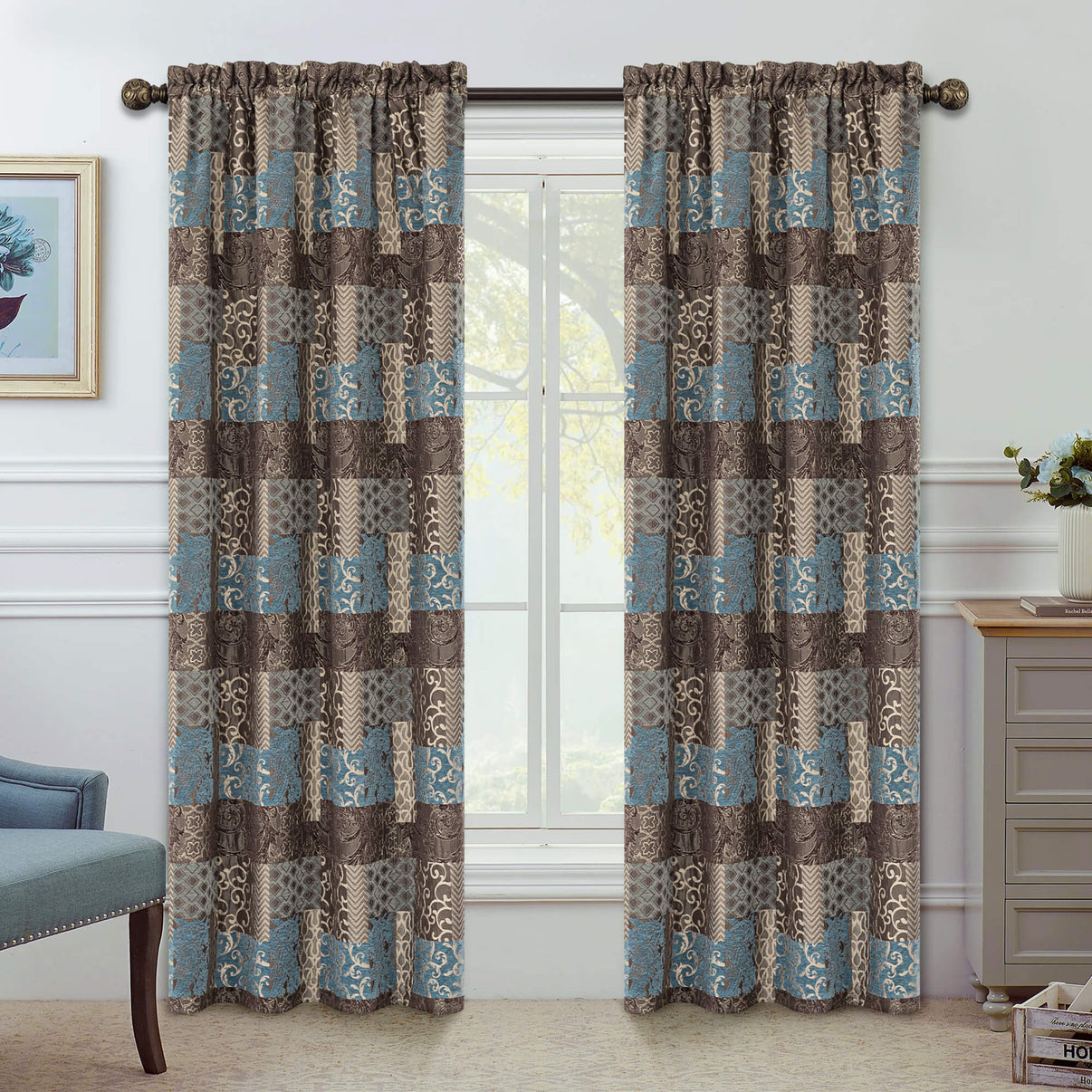Blue Loong Patchwork Curtains – Loom And Mill